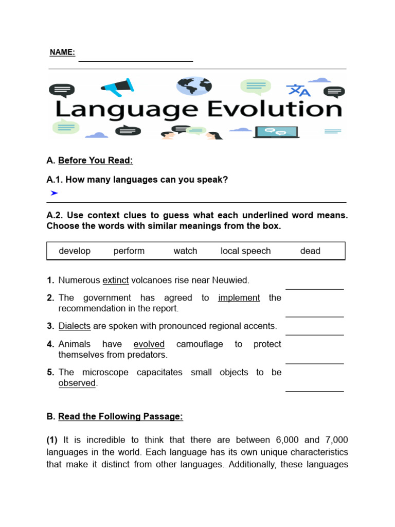 Language Evolution and Extinction Insights | PDF | Accent ...