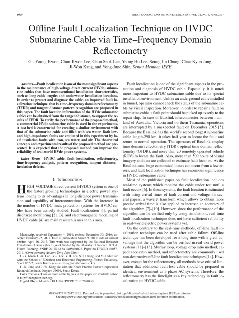 HVDC Submarine Cable Fault Localization | PDF | High Voltage Direct ...