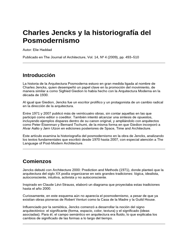 Charles Jencks | PDF | Las artes | Diseño arquitectonico