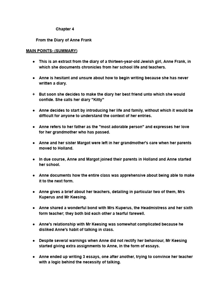 Lesson 4. Class 10 | PDF | Anne Frank | Diary
