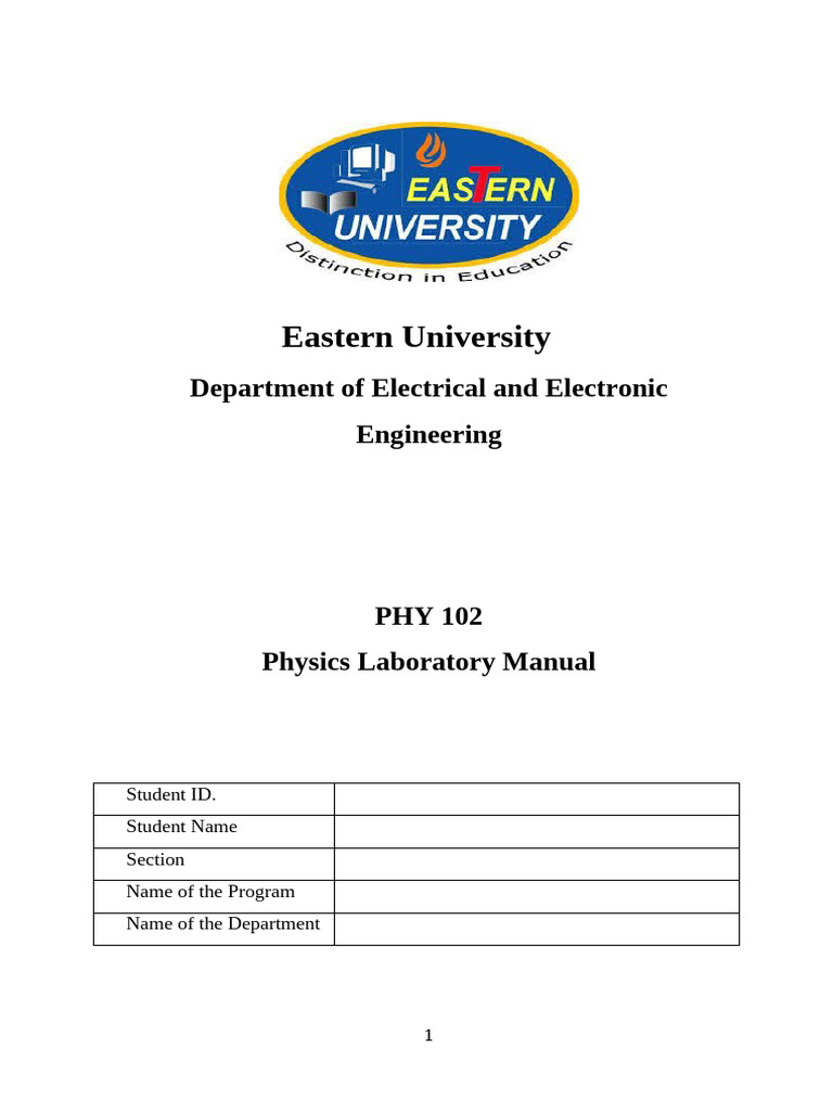 Physics Lab Manual EEE | PDF | Experiment | Optics