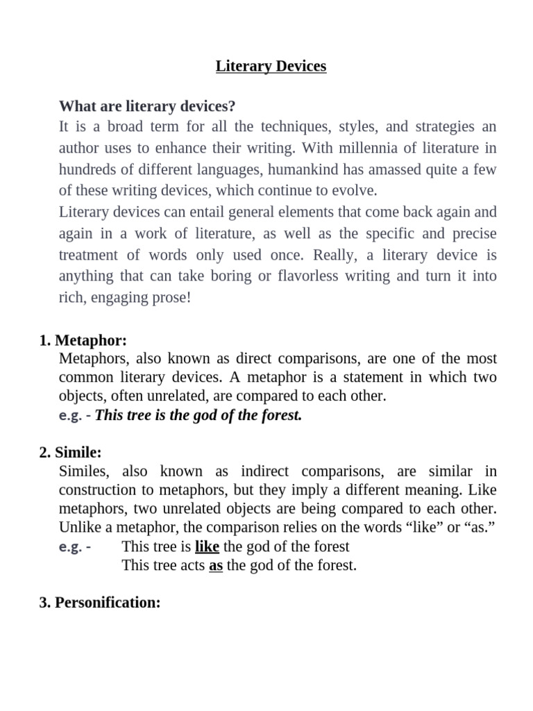 What Are Literary Devices? | PDF | Metaphor | Satire