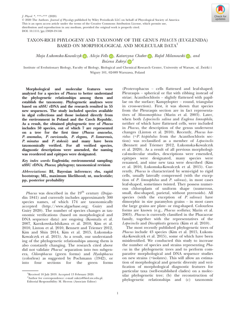 Taxon-rich Phylogeny and Taxonomy of the Genus Pha (1) | PDF | Taxonomy ...