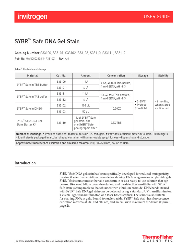 ING - Instrução de Uso - SYBR Safe DNA Gel Stain - Rev A.0 - 02.02.2016 ...