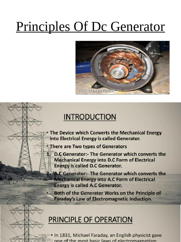 Principles of DC Generator | PDF
