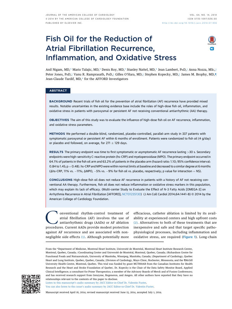 Fish Oil's Impact on Atrial Fibrillation | PDF | Omega 3 Fatty Acid ...