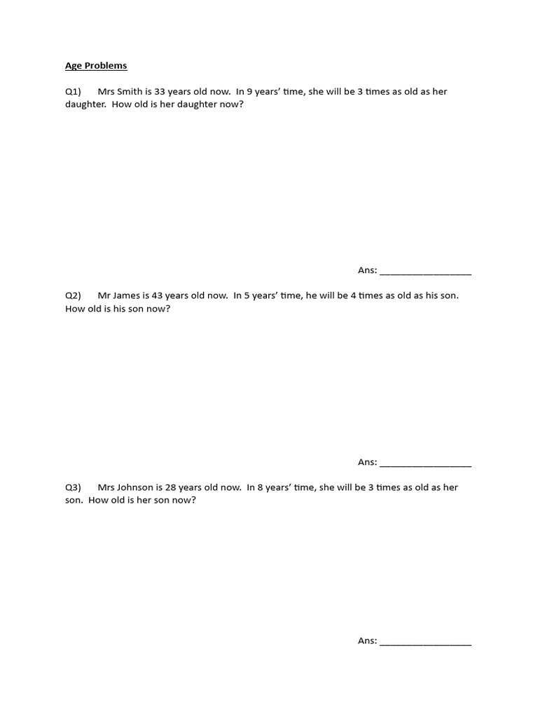 Age Problems | PDF
