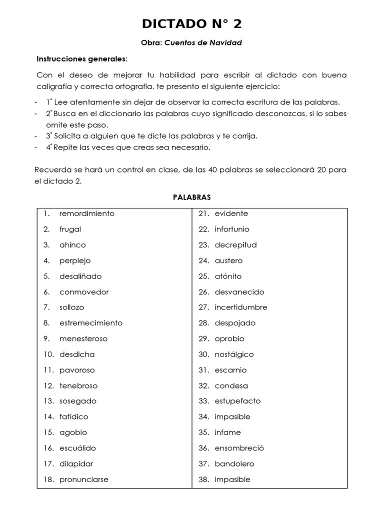 DICTADO 2 - Cuentos de Navidad | PDF