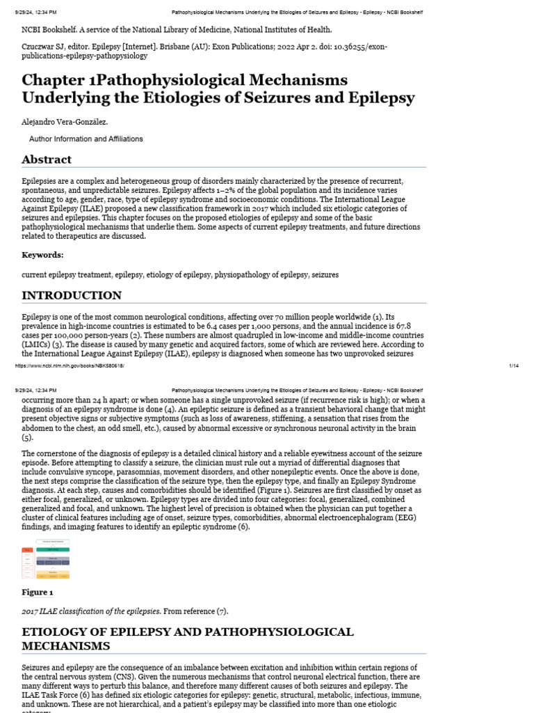 Pathophysiological Mechanisms Underlying The Etiologies of Seizures and ...