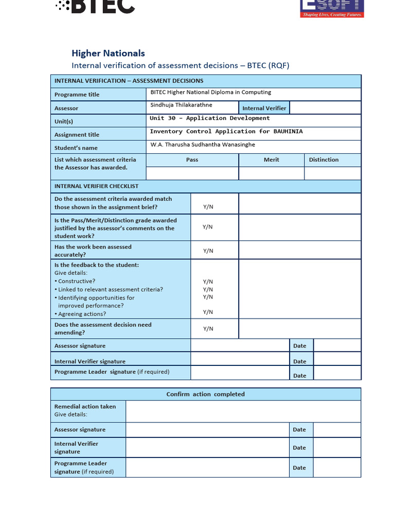 1187-1620017851896-Unit 30 - Application Development - Reworded 2021 (E007405) | PDF | Risk ...