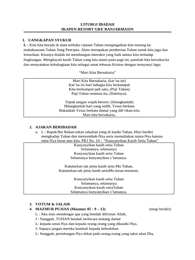 Liturgi Ibadah Ikapen | PDF