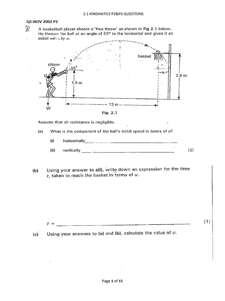Kinematics Exam Questions P2&P3 | PDF | Acceleration | Kinematics
