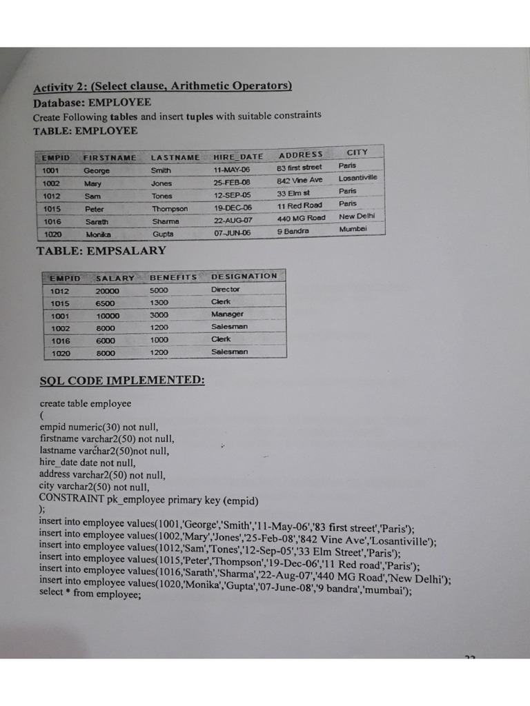 DBMS Lab Activity-2 | PDF