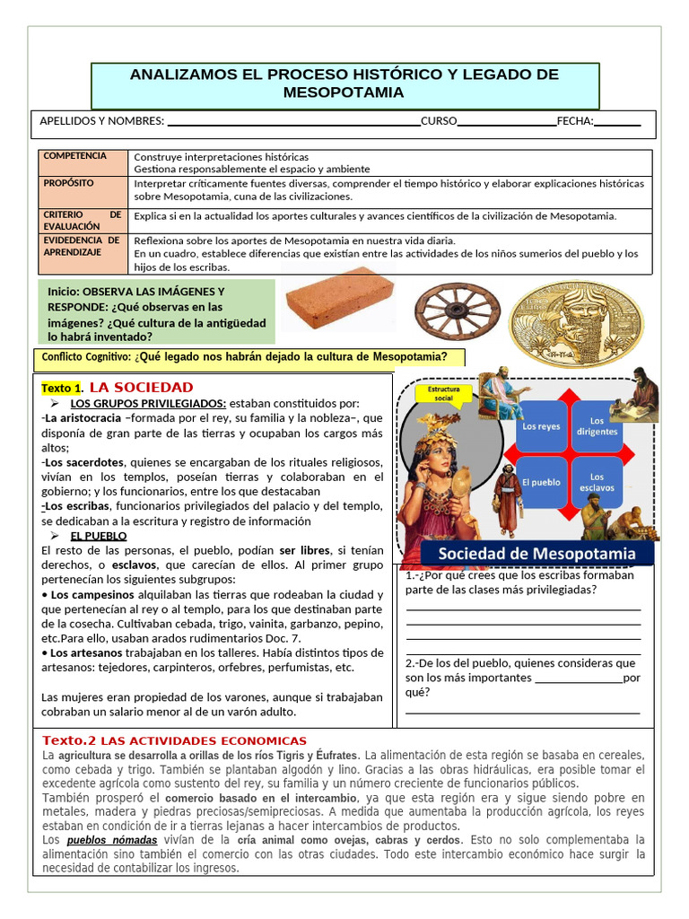 Legado Cultural y Avances de Mesopotamia | PDF | Mesopotamia | Agricultura