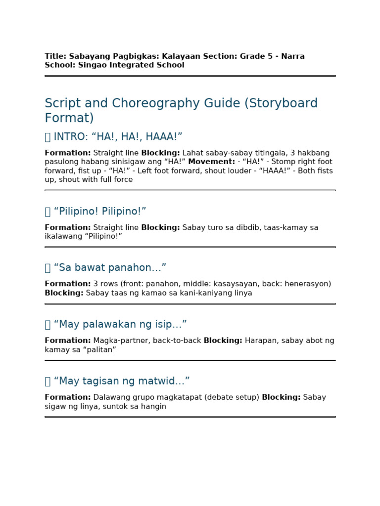 Sabayang Pagbigkas Kalayaan | PDF