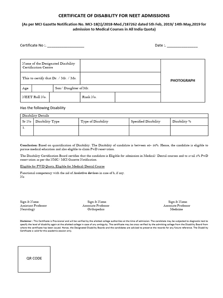 UG PG 2023 Admission Certificate Proformas | PDF | Government Of India