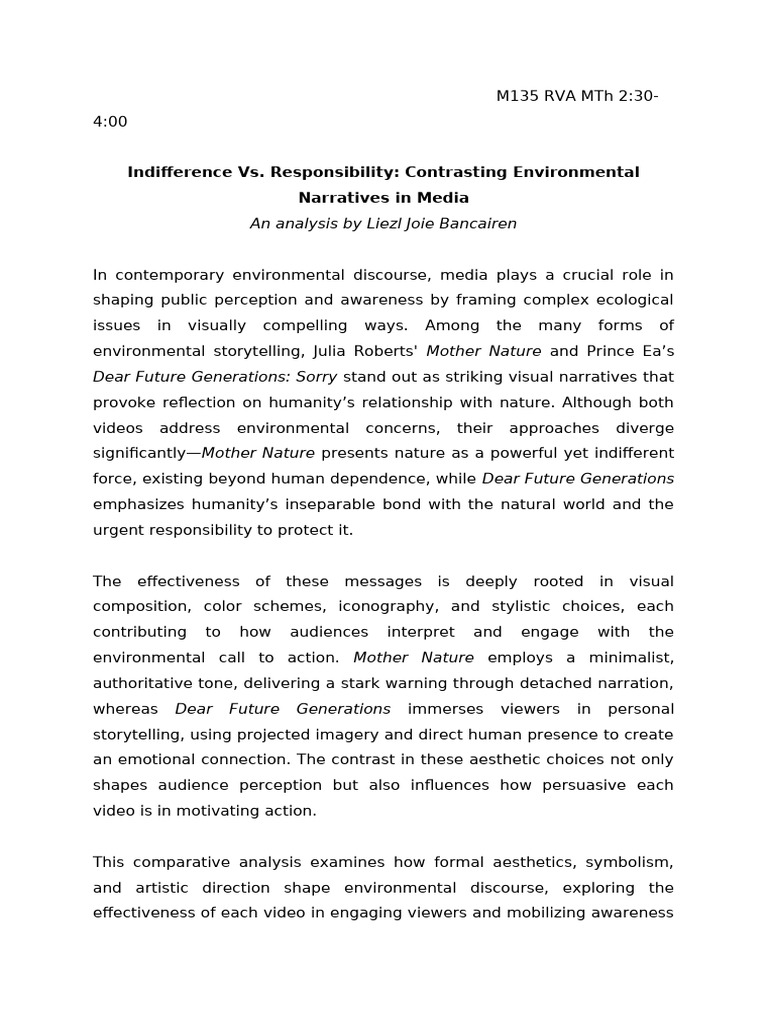 Environmental Narratives: A Visual Analysis | PDF | Storytelling ...