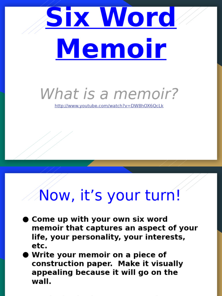 SixWordMemoirActivity 1 | PDF