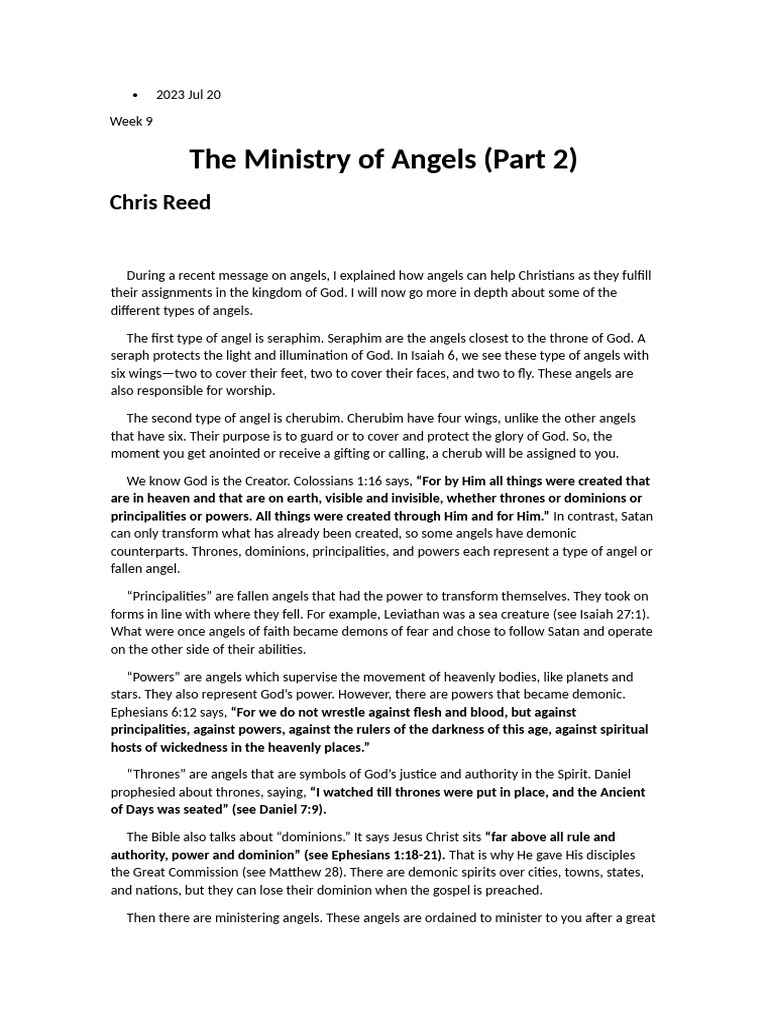 Understanding the Ministry of Angels | PDF | Angel | Bible Content