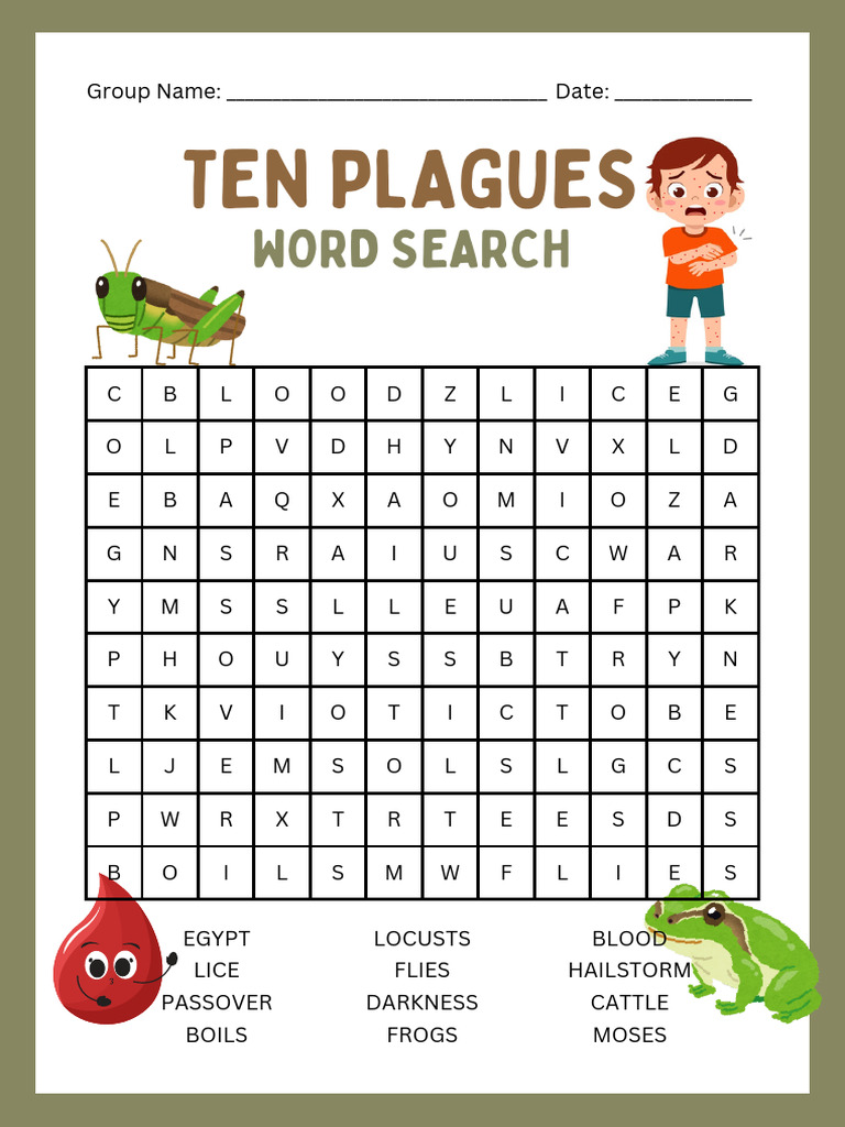 Ten Plagues WORD SEARCH | PDF