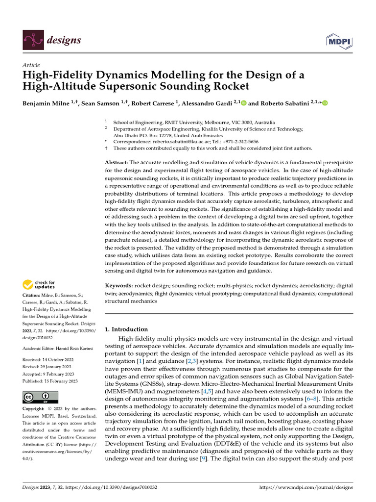 High - Fidelity - Dynamics - Modelling - For - The Design of A High ...