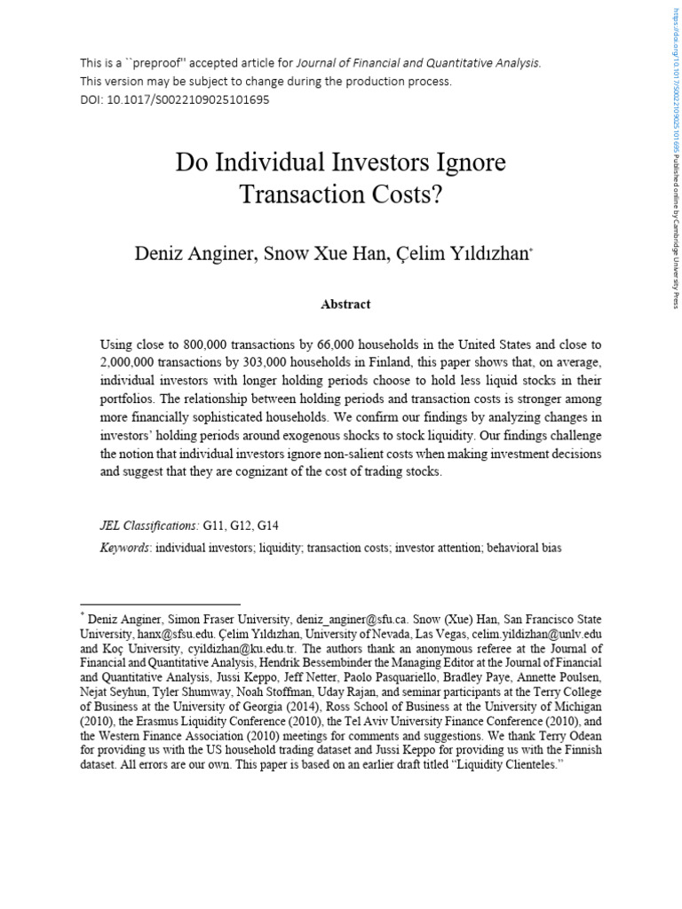 Anginer Et Al. - 2025 - Do Individual Investors Ignore Transaction ...