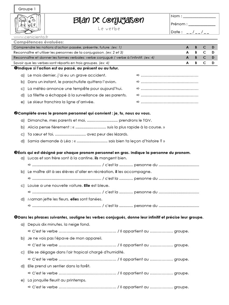 Bilan de conjugaison des verbes | PDF | Verbe | Conjugaison