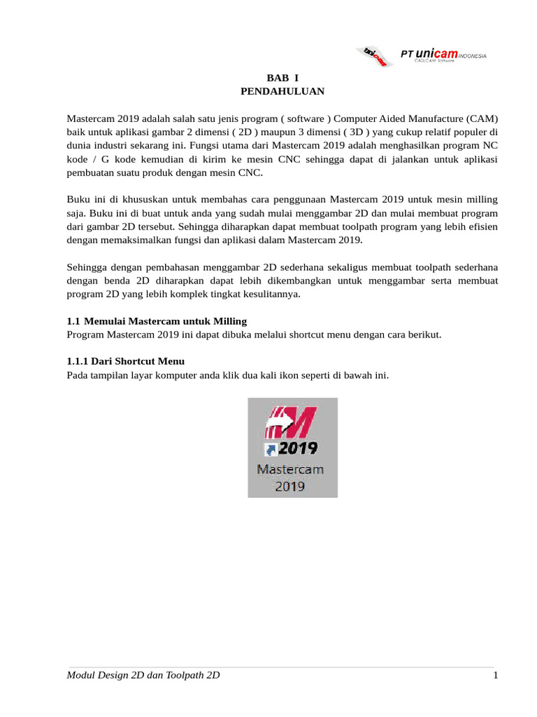Panduan Mastercam 2D untuk Milling | PDF