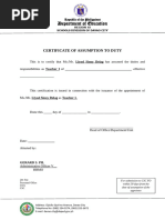 CS Form No. 4 Certificate of Assumption To Duty | PDF