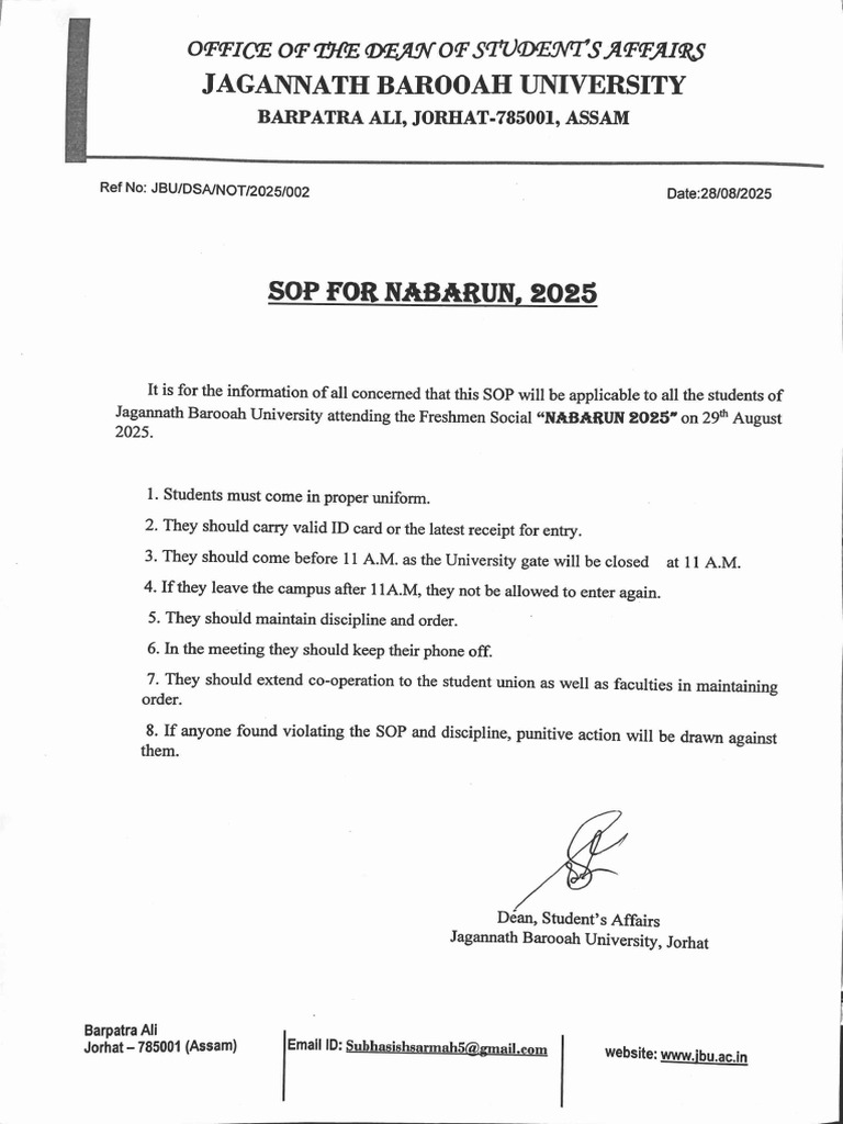 Sop For Nabarun | PDF