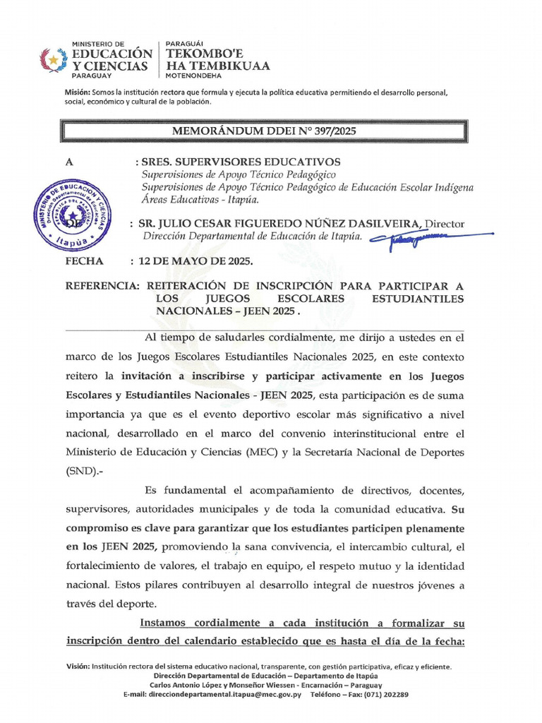Memorandum Ddei #397-2025 | PDF
