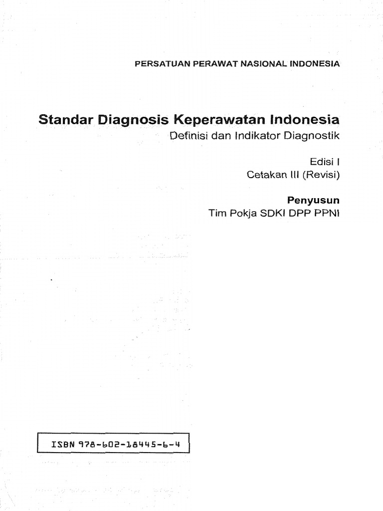 SDKI Edisi 1 Revisi | PDF