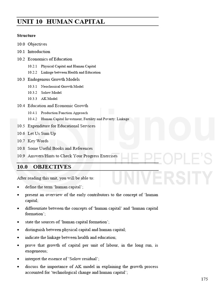 Human Capital and Economic Growth Insights | PDF | Human Capital ...