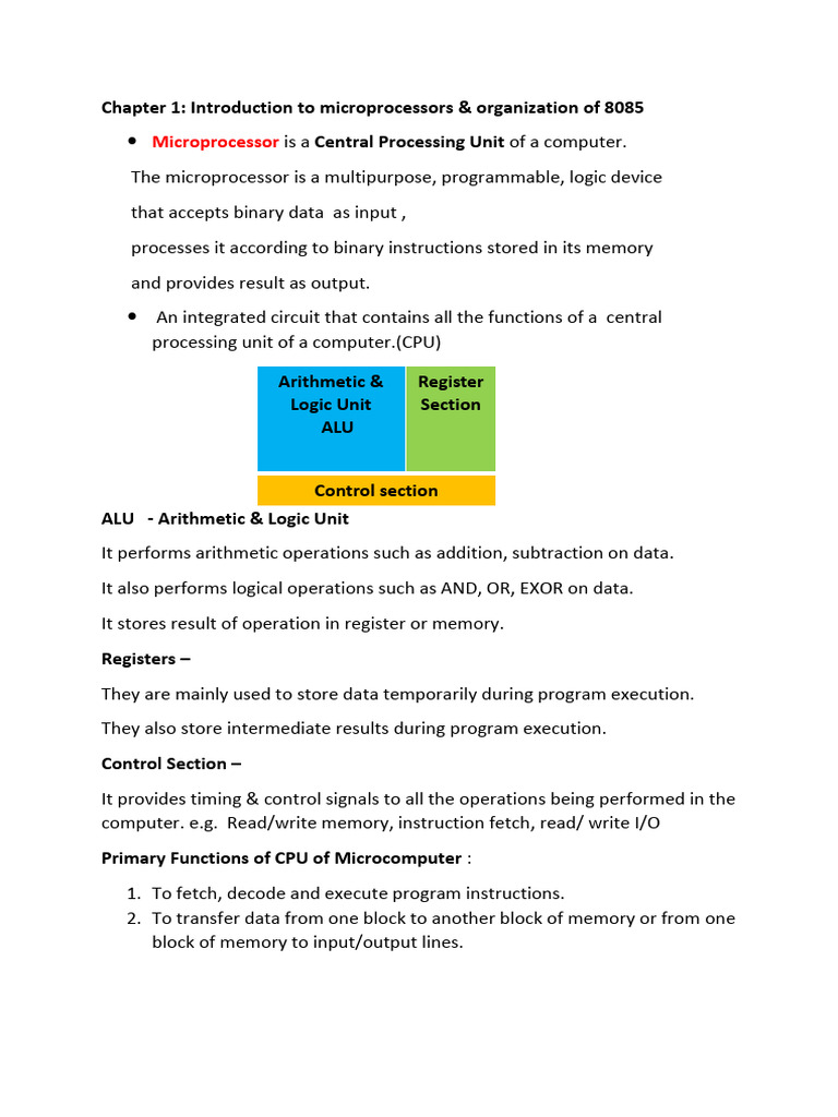 XII Paper II Chap. 1 Notes-Evol - Generic - Microcomputer | PDF ...