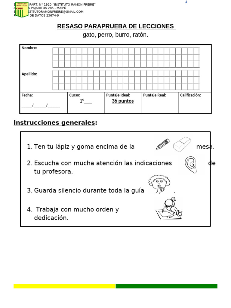 Repaso Prueba g,Rr,b,r | PDF