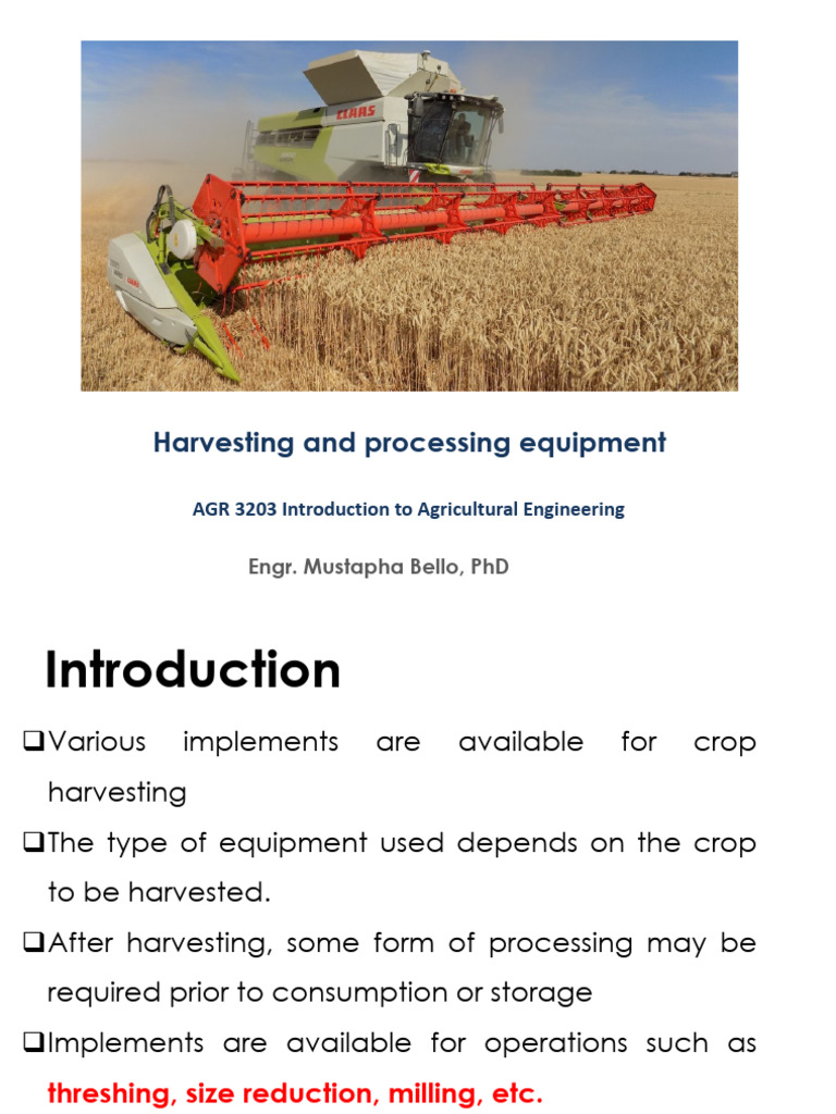 Harvesting and Processing Equipment Guide | PDF | Mill (Grinding ...