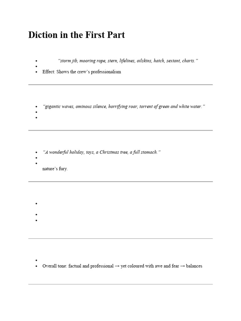 Diction in The First Part | PDF