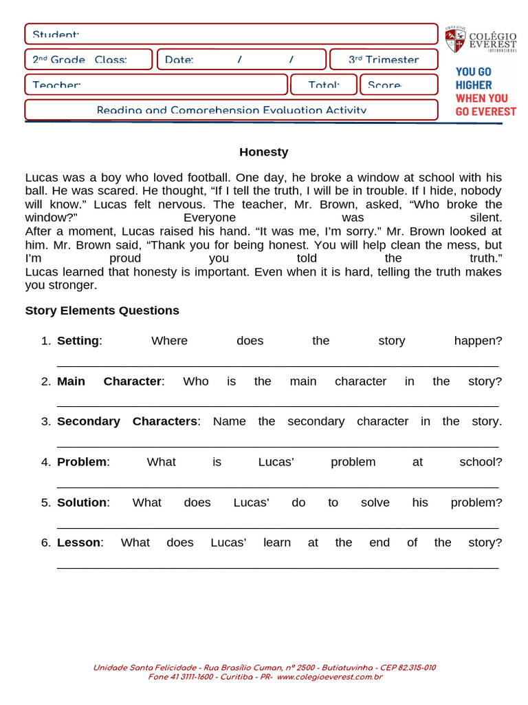 Reading and Comprehension Task 3 | PDF