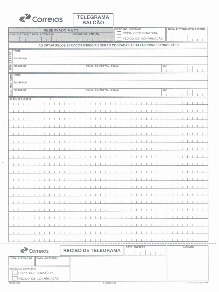 Formulário TELEGRAMA | PDF