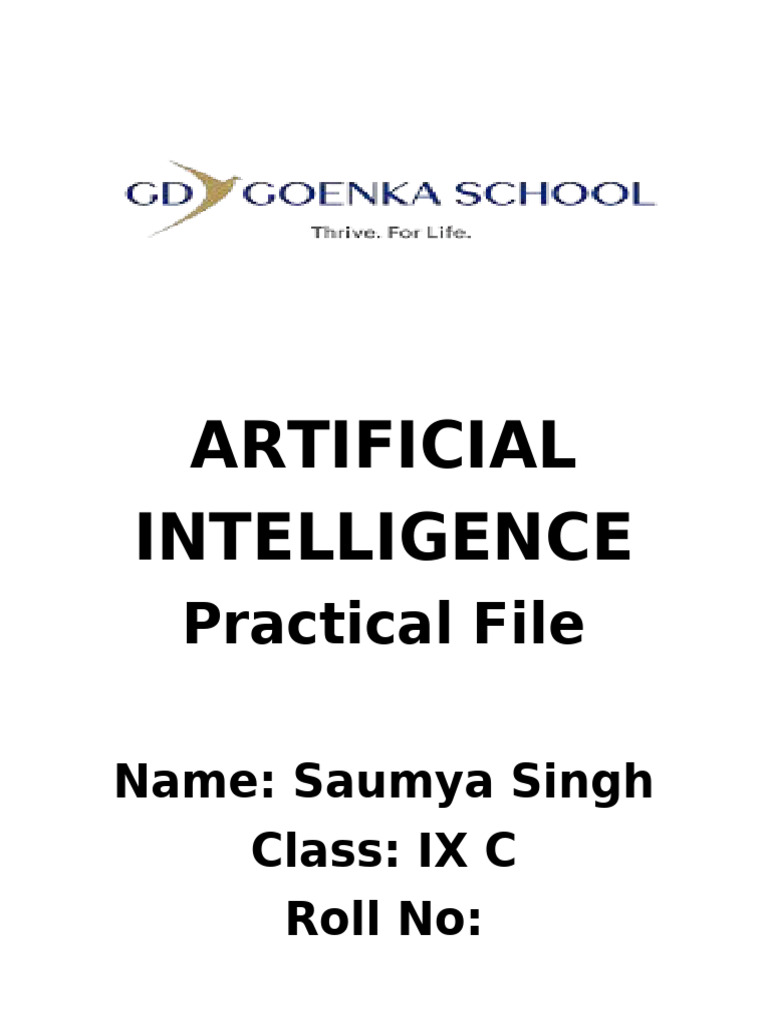 Artificial Intelligence: Practical File | PDF