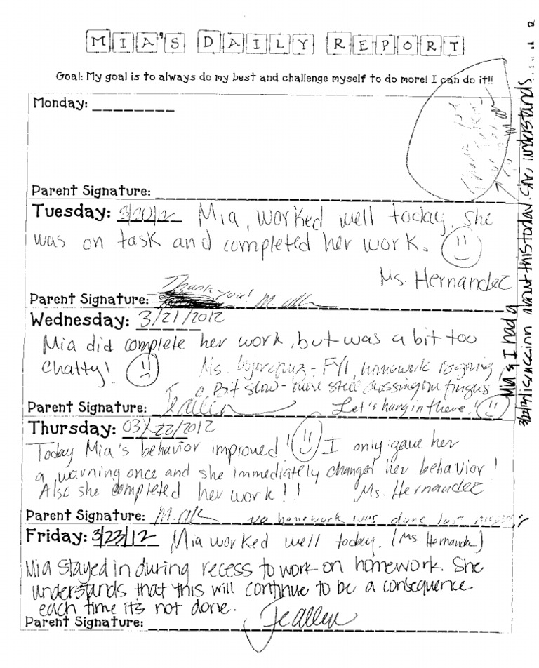 Goal Setting and Parent Signatures | PDF | Career & Growth