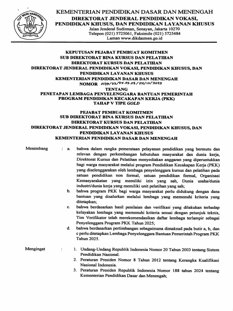 SK PKK Tahap V Gold-0179.D3.DV.02.03.SK.2025 | PDF