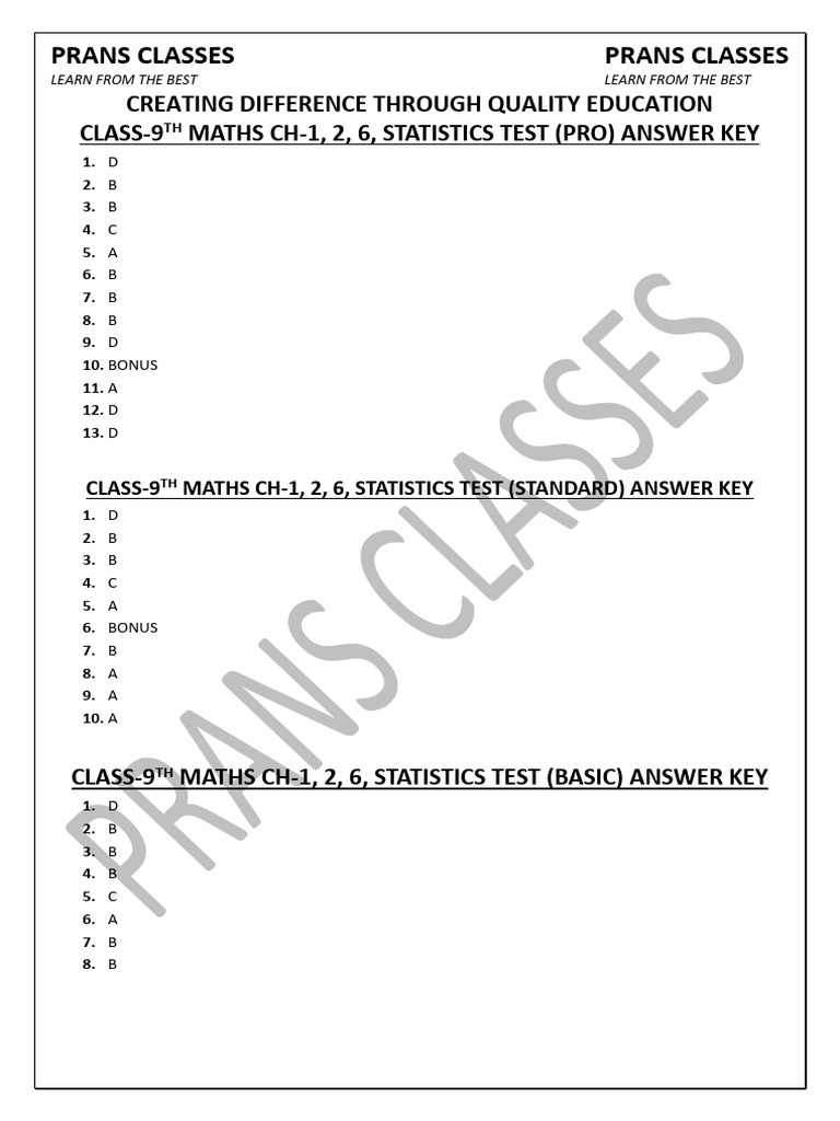 Answer Key (B, P, S) | PDF