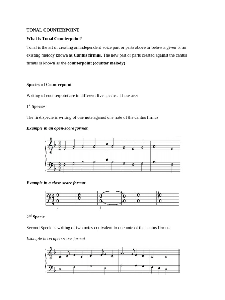 Understanding Tonal Counterpoint Techniques | PDF