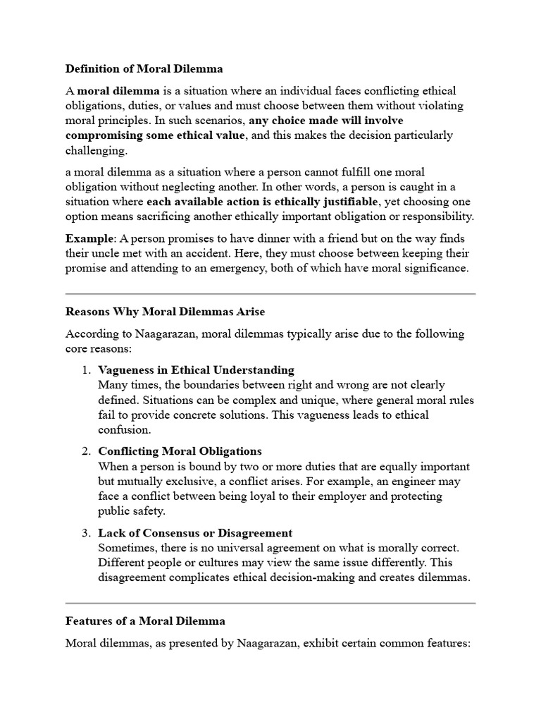 Understanding Moral Dilemmas and Ethics | PDF | Utilitarianism | Virtue
