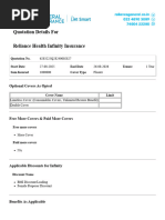 Reliance Health Infinity Proposal Form | PDF | Insurance | Cheque
