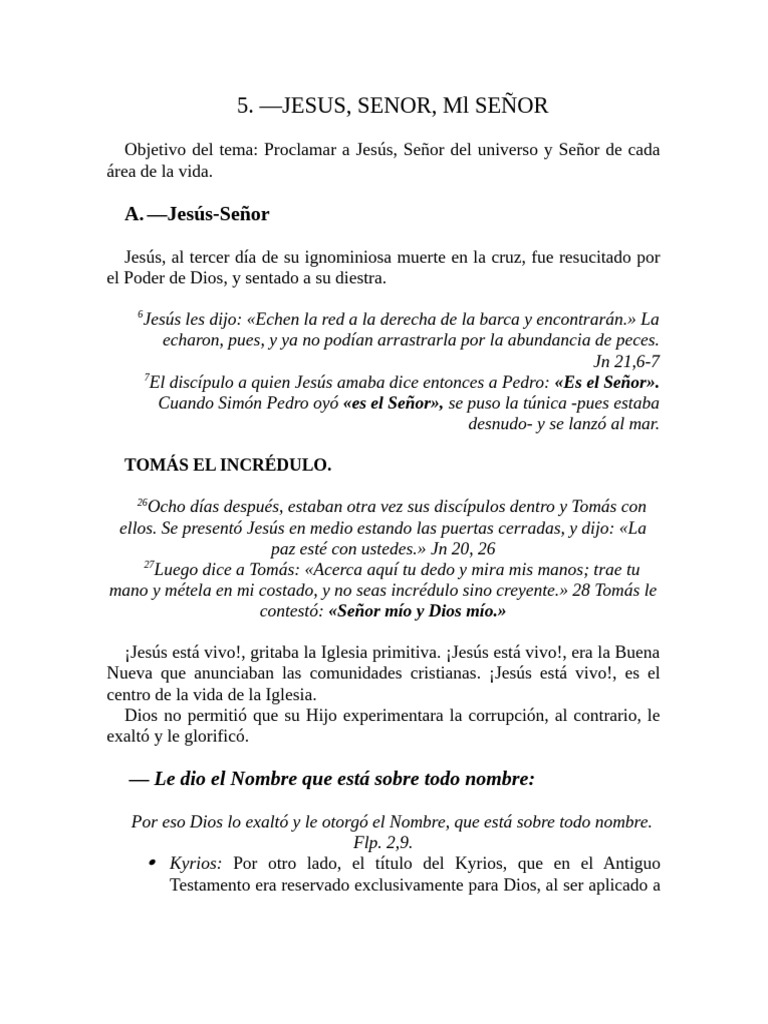 Proclamando a Jesús como Señor | PDF | Jesús | Cristo (título)
