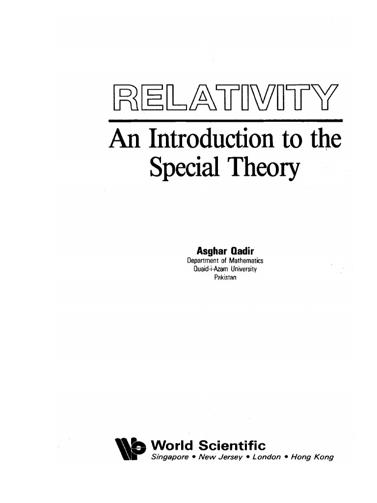 Special Relativity Book | PDF
