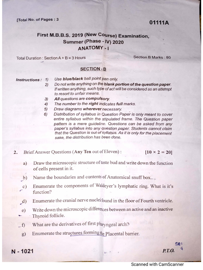 Previous Yr Paper | PDF