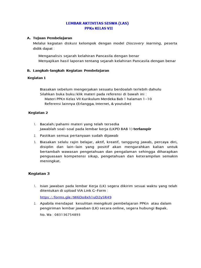 LKPD KELAS 7 (Kel. 4 7D) | PDF